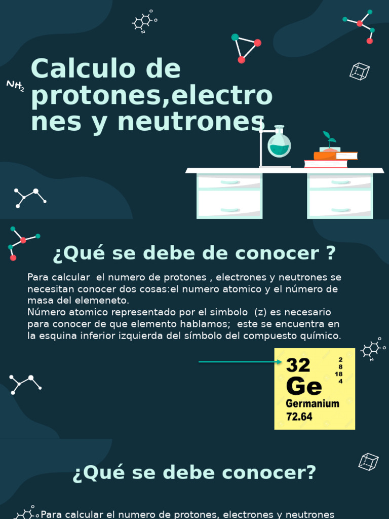 Protones, Neutrones y Electrones | PDF | Protón | Neutrón