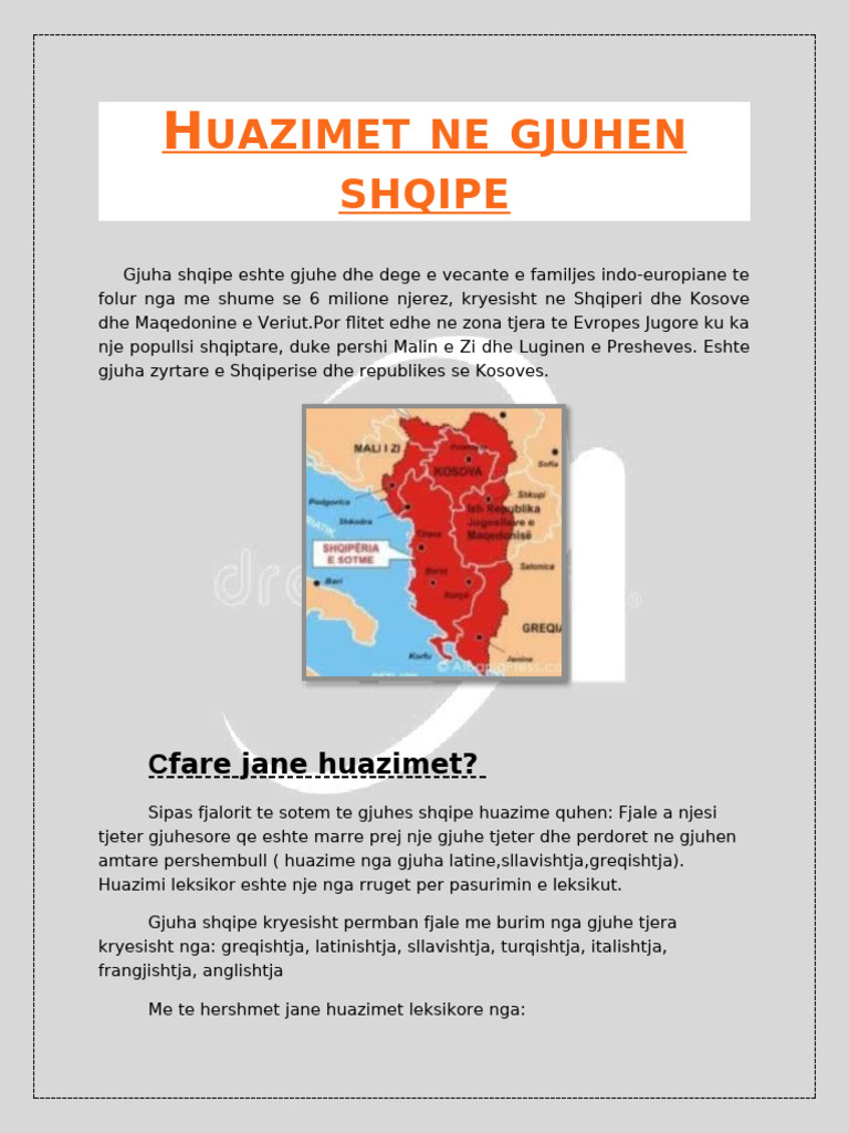 Huazimet Ne Gjuhen Shqipe | PDF