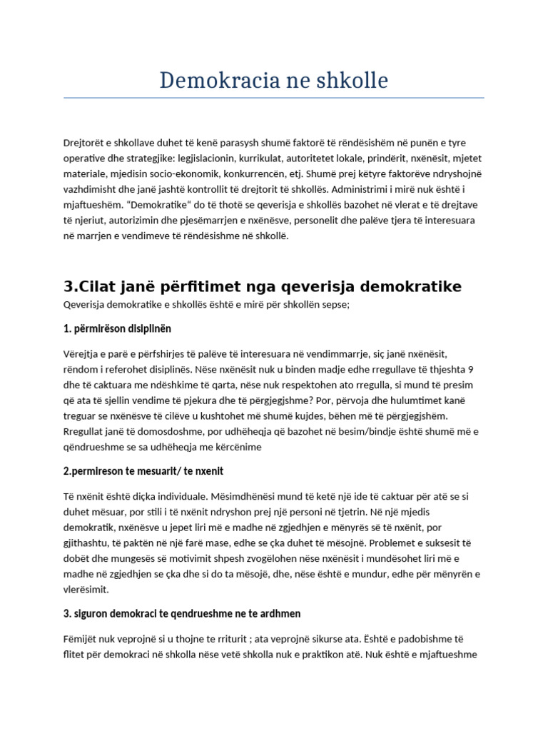 Demokracia Ne Shkolle (Histori) | PDF