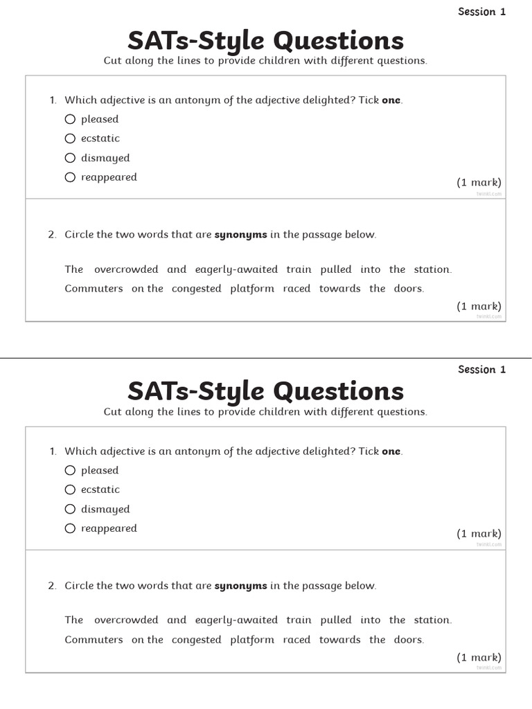SATs Style Questions | PDF | Language Arts & Discipline