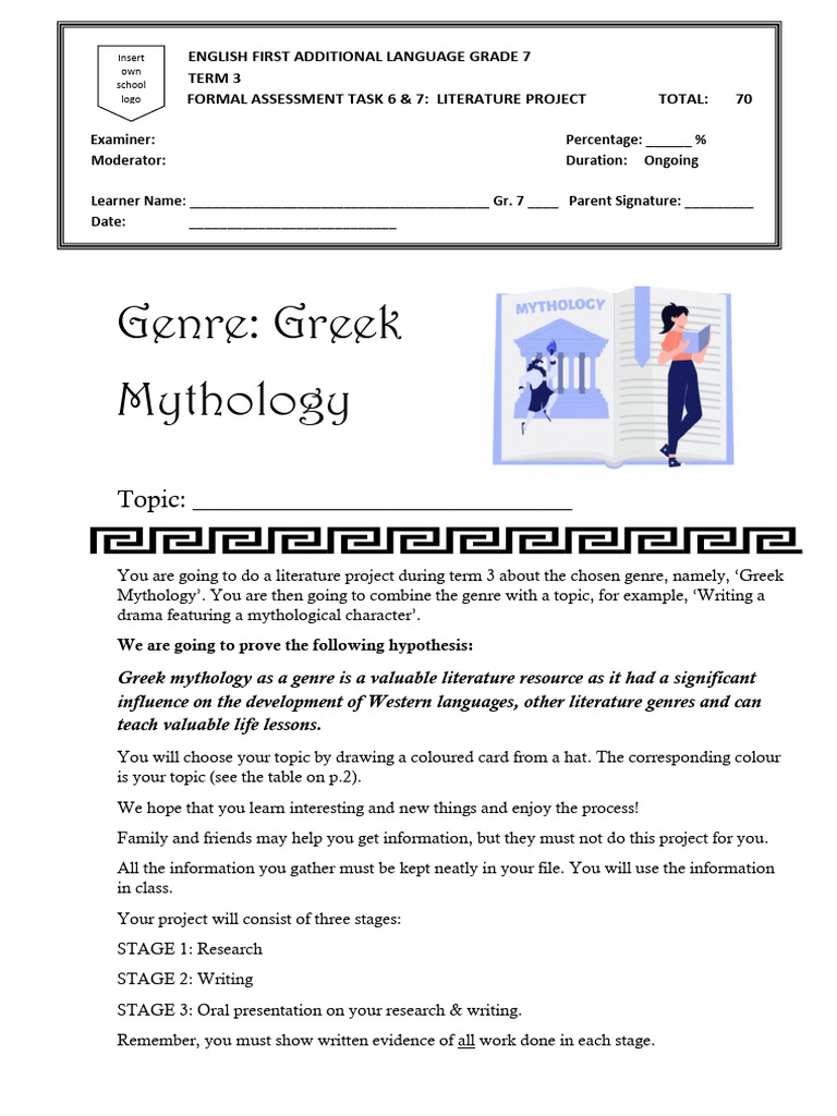 GR7 Term 3 Task 6 and 7 Literature Project Fmn0m4 | PDF | Narrative ...