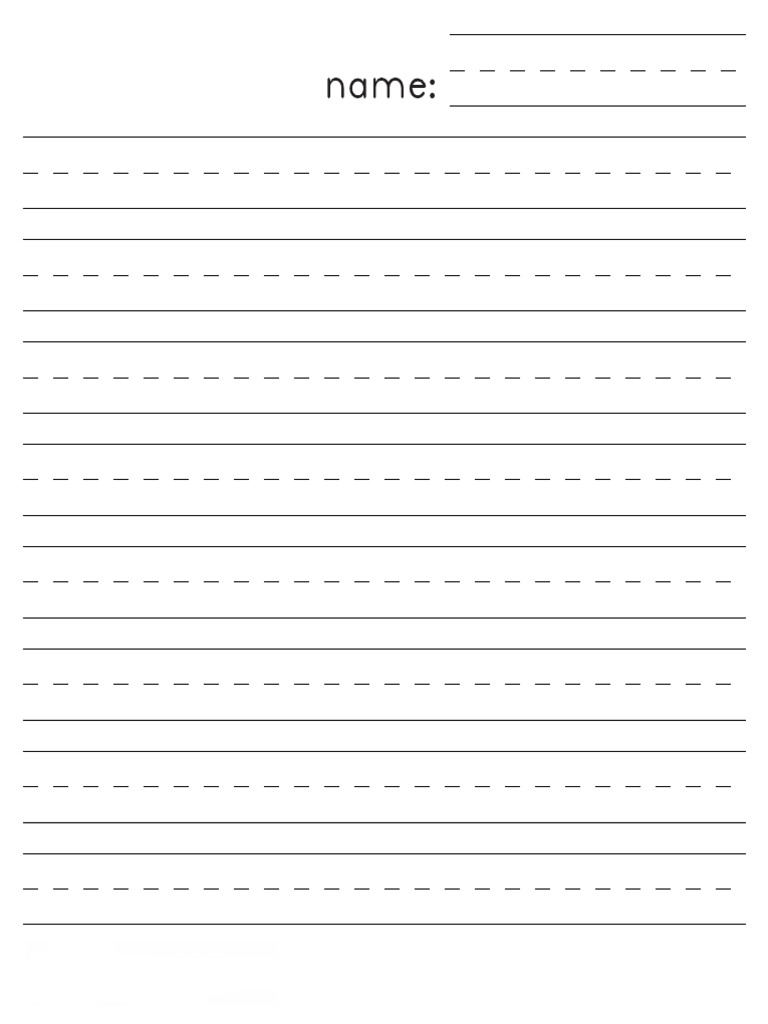 Kindergarten Writing Lined Paper | PDF