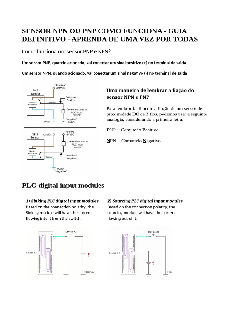 Sensor NPN Ou PNP Como Funciona | PDF