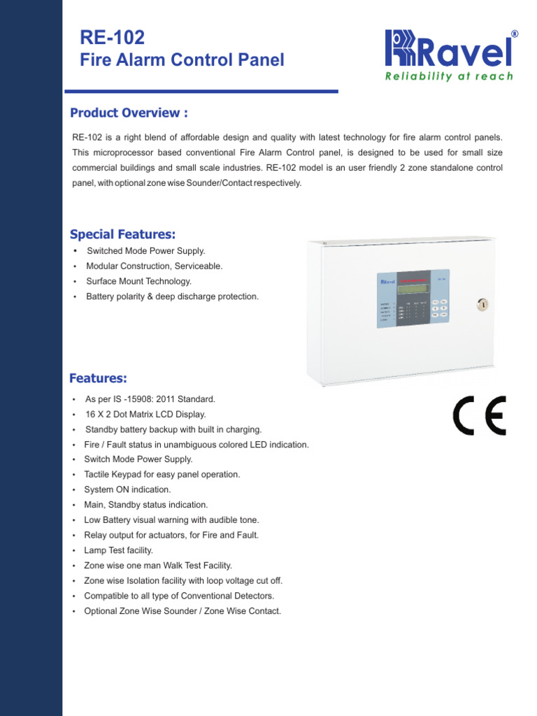 Ravel RE-102 Fire Alarm Panel Overview | PDF | Relay | Resistor