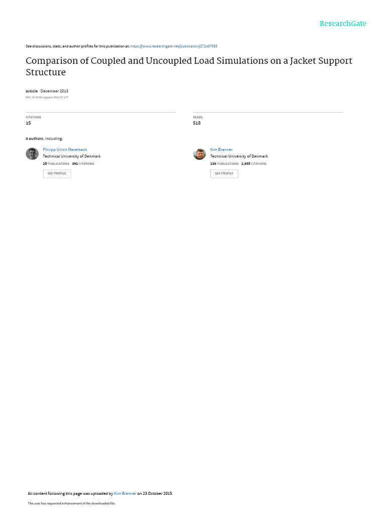 Comparison of Coupled and Uncoupled Load Simulatio | PDF | Bending | Waves