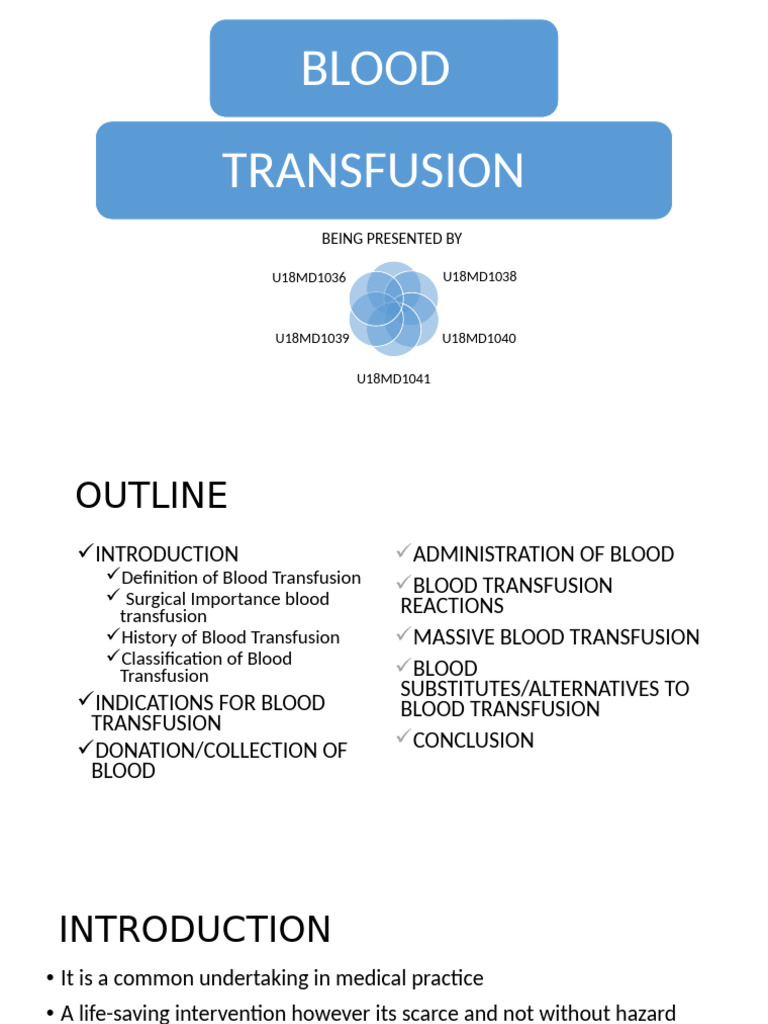 Blood Transfusion: Being Presented by | PDF | Blood Transfusion | Blood ...