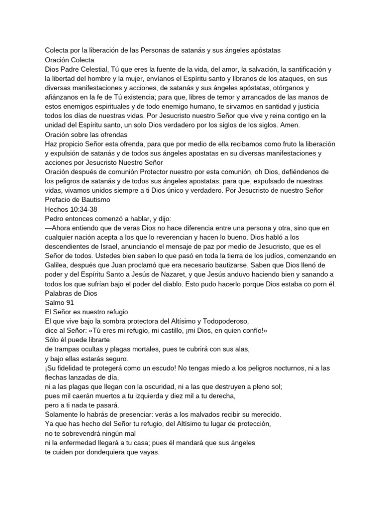 Oraciones de Liberación y Fe Cristiana | PDF | Jesús | eucaristía