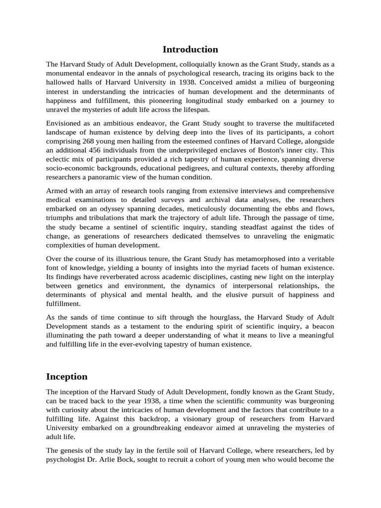 Insights from the Grant Study | PDF | Psychological Resilience | Social ...