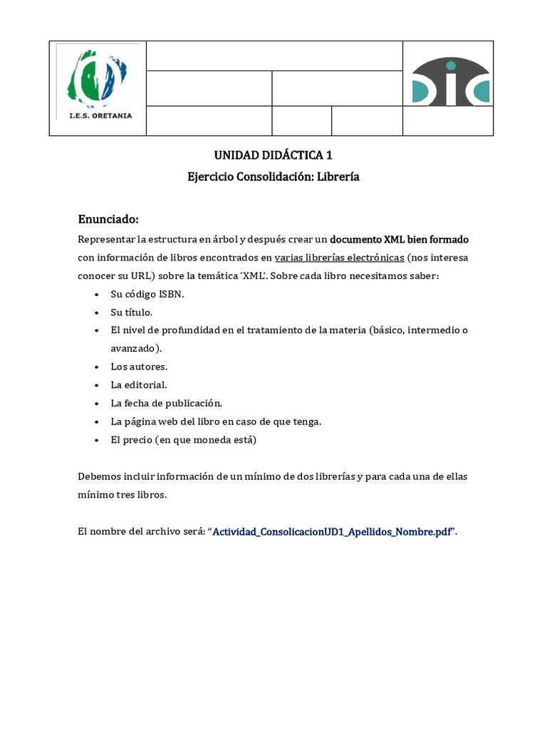 Ejercicio Consolidacion UD1 Libreria | PDF