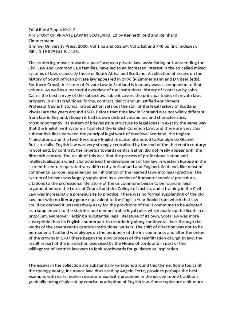 A History of Private Law in Scotland - Volume 2 - Obligations Chapter 1 ...