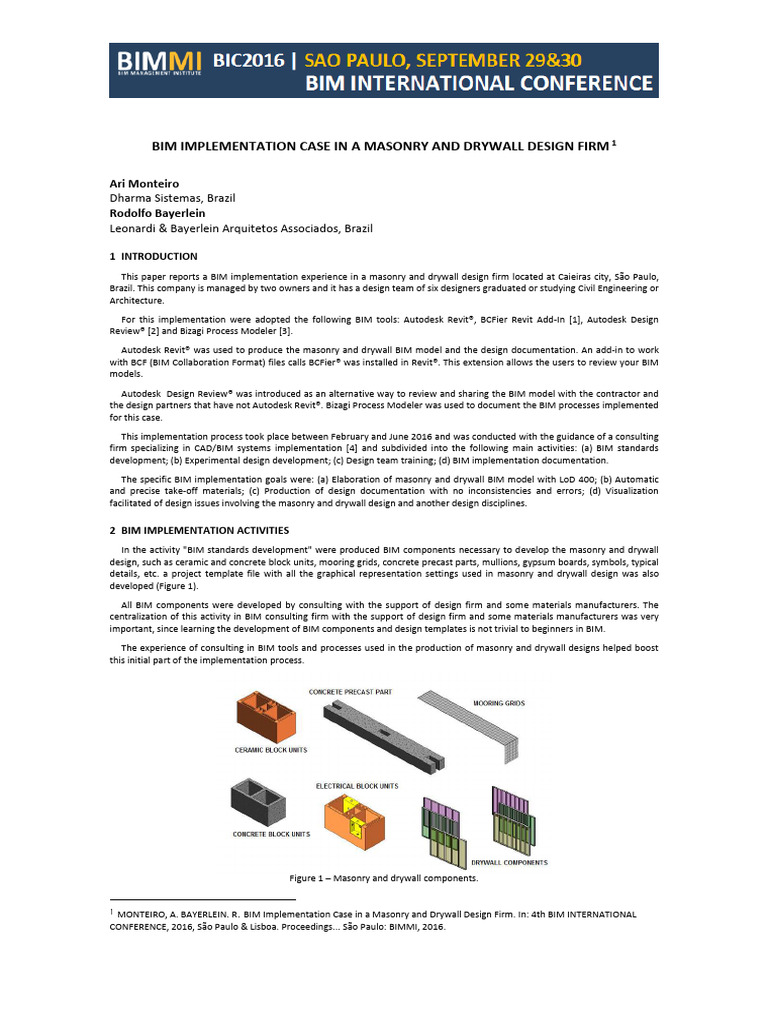 Bim Implementation Case in A Masonry and | PDF | Building Information Modeling | Autodesk Revit
