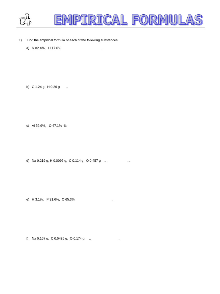 Empirical Formula Calculation Guide | PDF