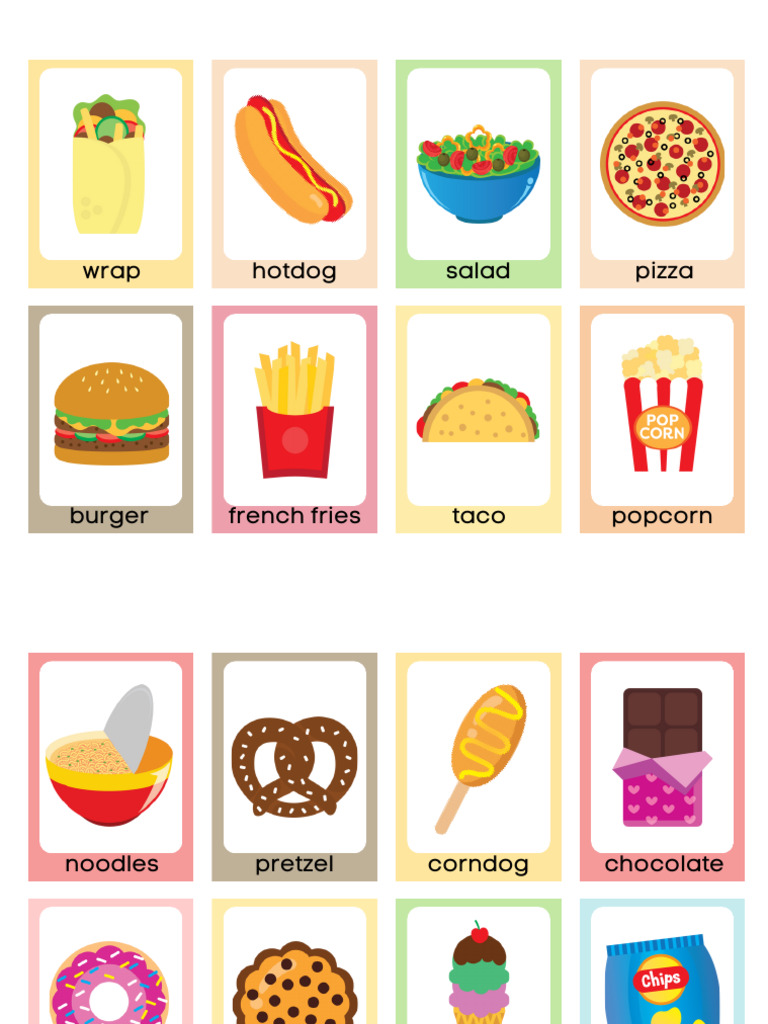 Fast Food Flashcards For ESL and ELL Learners | PDF