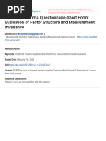 Childhood Trauma Questionnaire Scoring | PDF | Psychological Trauma ...