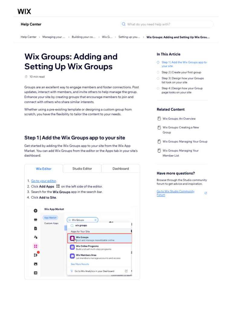 Manage Wix Groups Effectively | PDF | Software | Computing