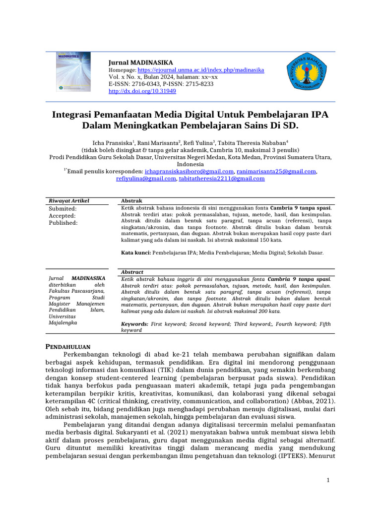Draf Template Jurnal IPA Kel 6 | PDF
