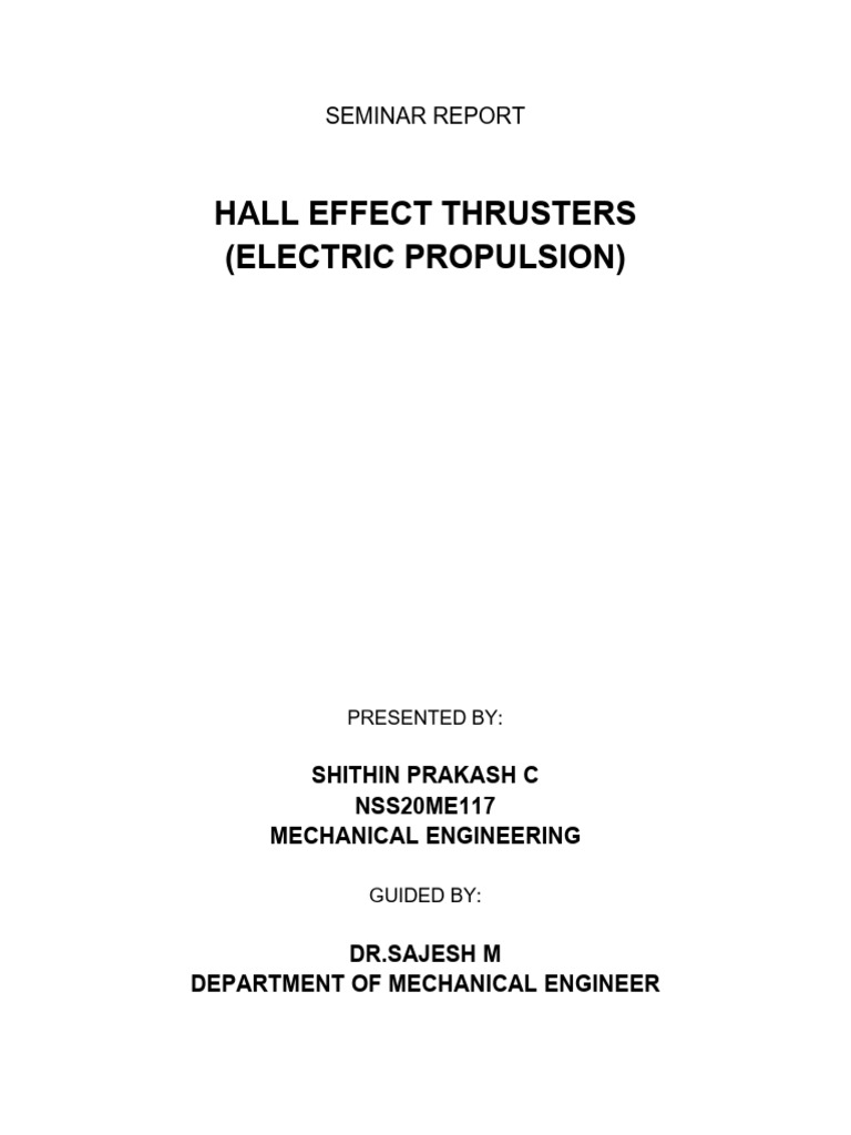 Hall Effect Thrusters 44 (Electric Propulsion) | PDF | Spacecraft ...