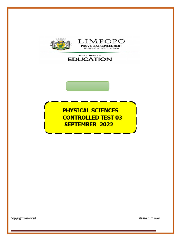 Grade 11 Physical Sciences Memo | PDF | Gases | Physical Sciences