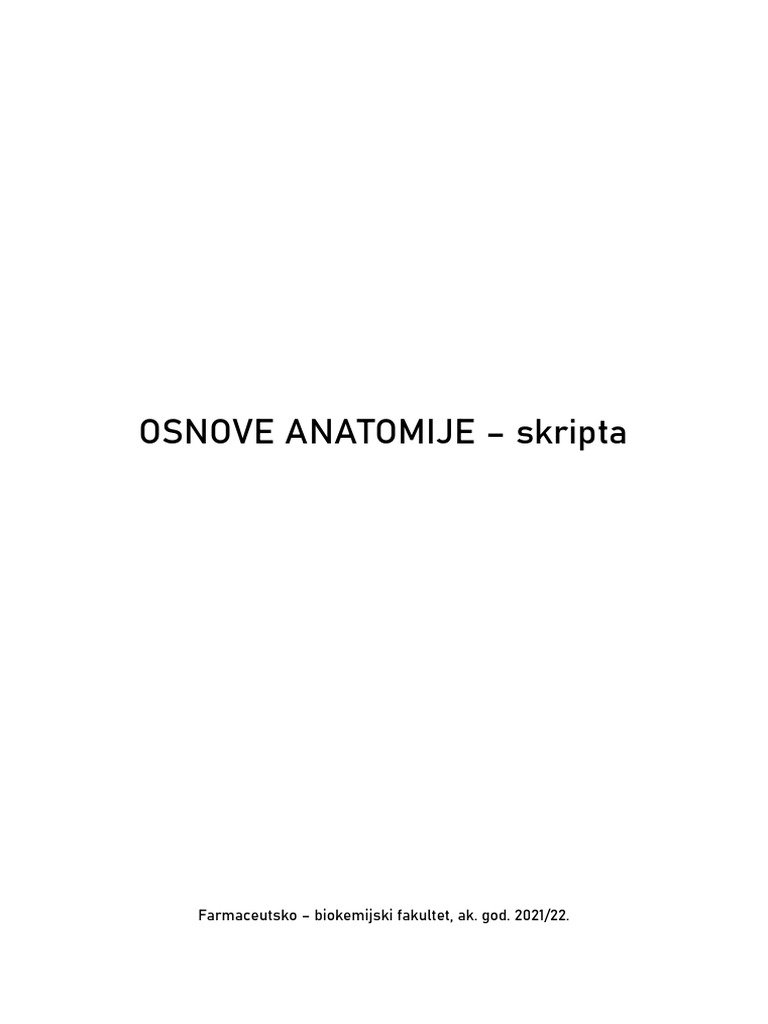 Osnove Anatomije | PDF