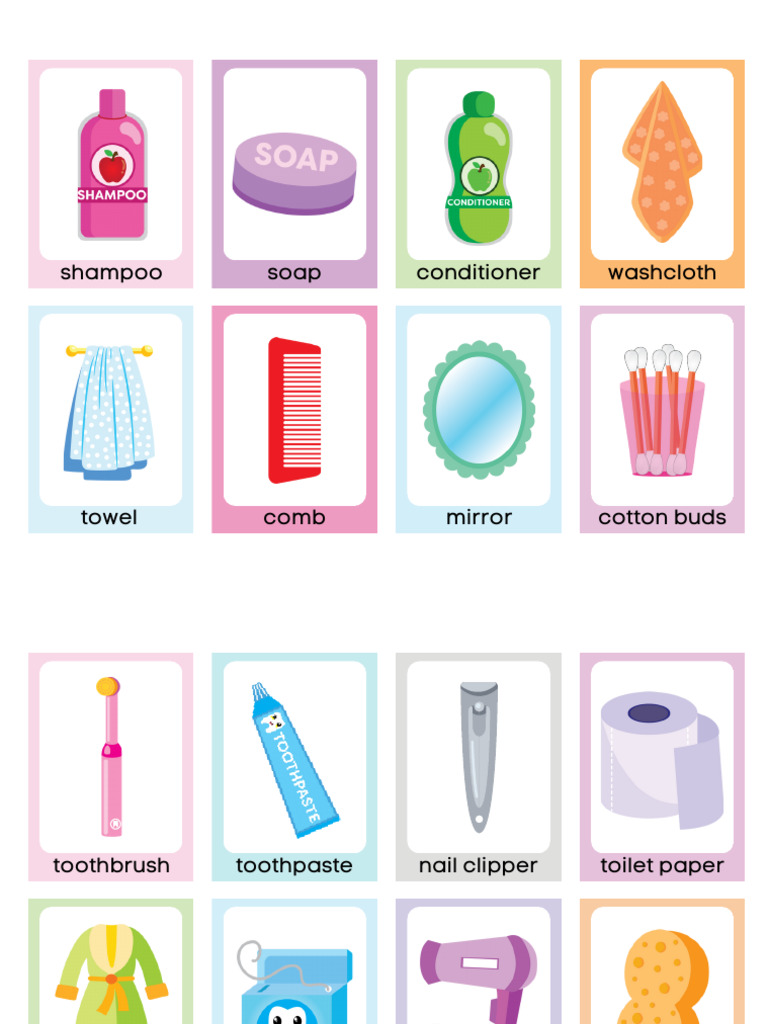 Fun Personal Hygiene Flashcards For ESL or ELL Learners | PDF