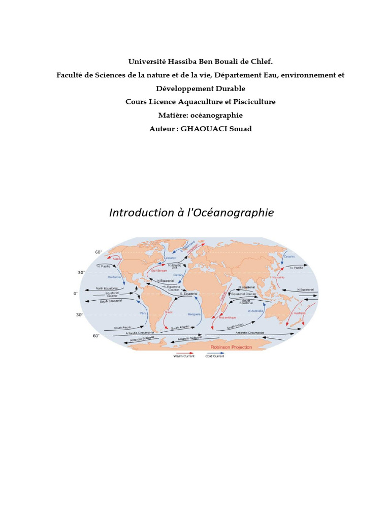 Introduction à l'Océanographie | PDF | Mer | Salinité