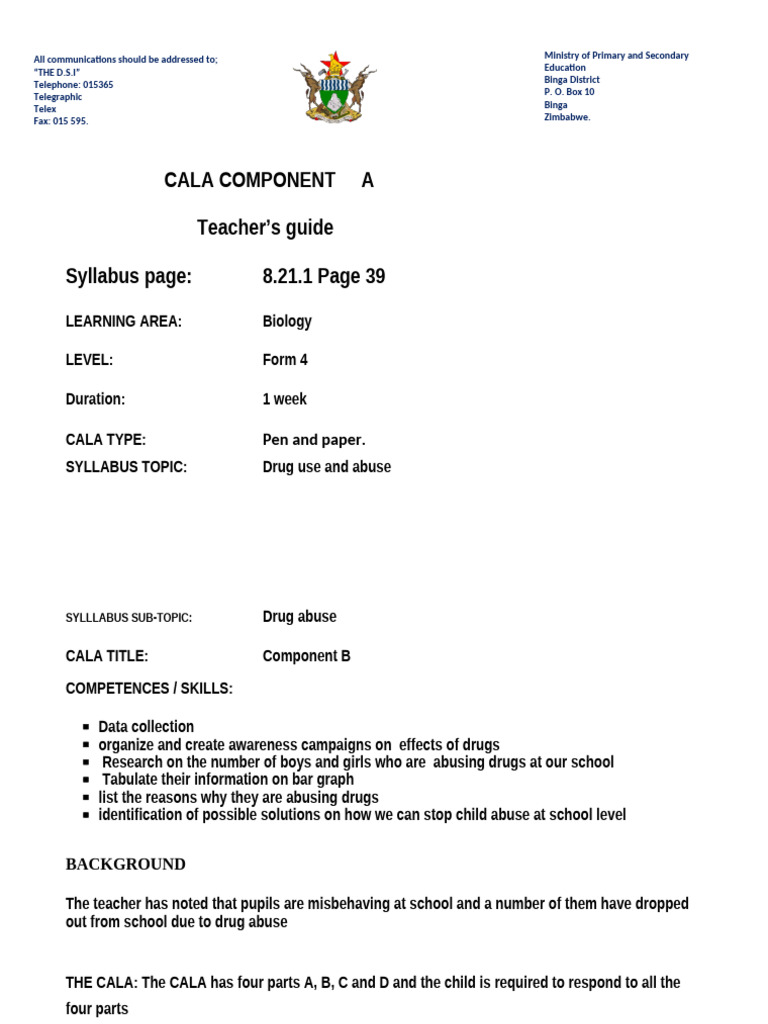 CALA Drug Abuse | PDF | Behavior Modification | Learning