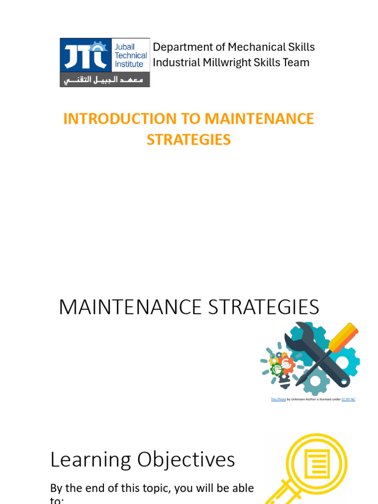 7 - Maintenance Startegies | PDF | Reliability Engineering | Performance Indicator