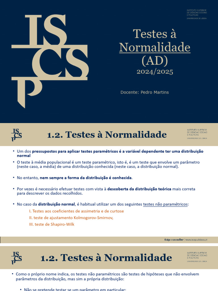 Teste Normalidade - 2025 | PDF | Significado estatístico | Distribuição ...