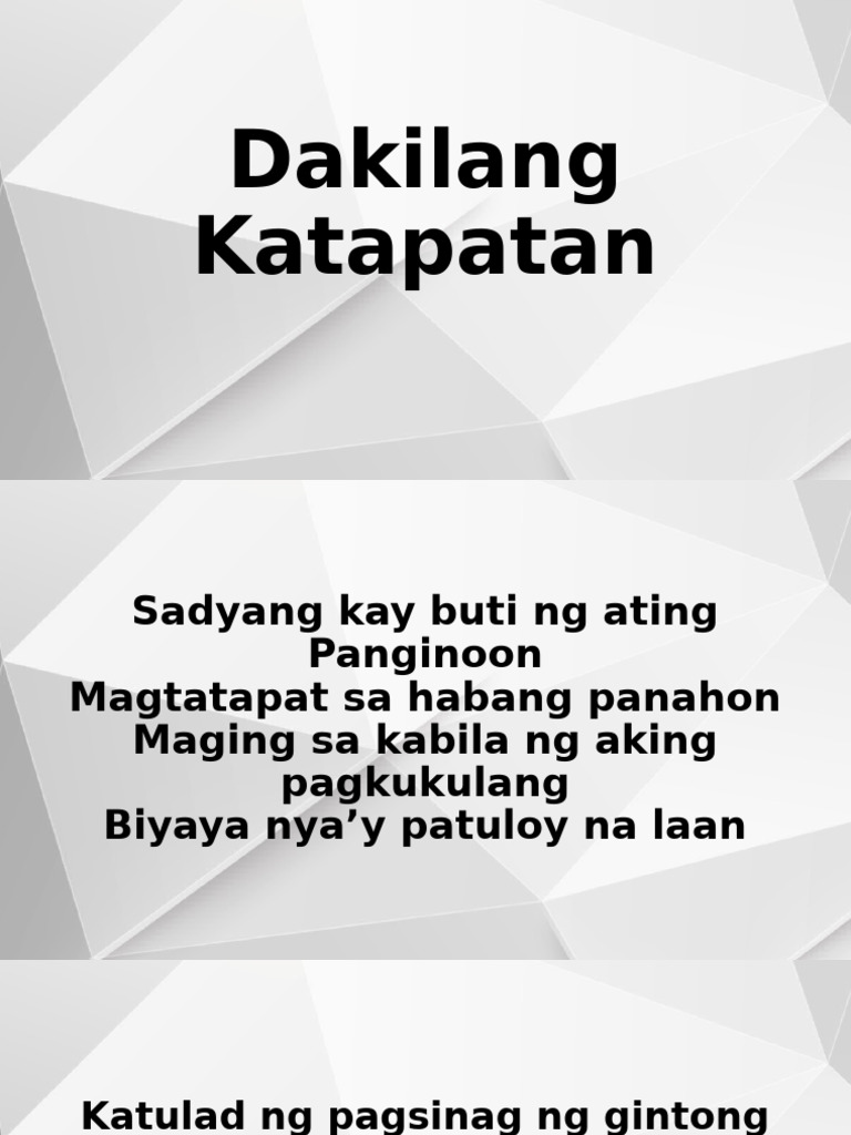 Dakilang Katapatan | PDF