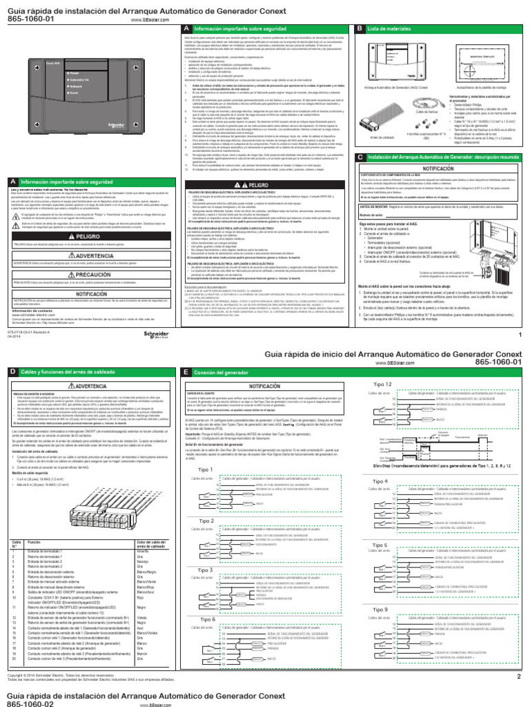 Conext AGS Quick Start Guide 975 0718-03-01 SPA | PDF | Conector ...