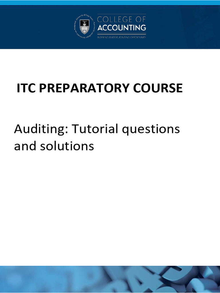 AUD Tuts | PDF | Financial Statement | Audit
