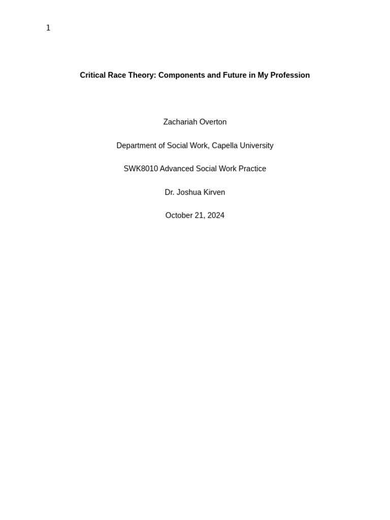 CRT Paper | PDF | Critical Race Theory | Race (Human Categorization)