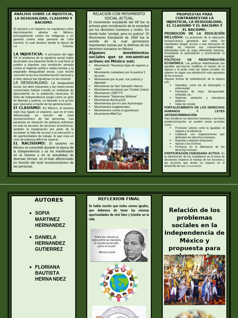 Triptico de La Independencia de Mexico | PDF | Discriminación y relaciones raciales ...