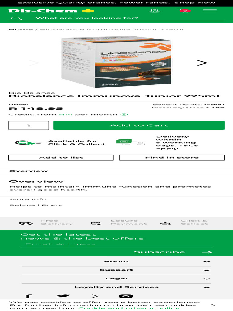 Biobalance Immunova Junior 225ml Dis-Chem | PDF