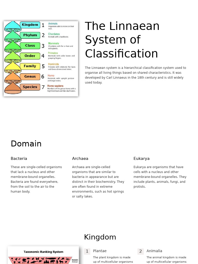 The Linnaean System of Classification 2 | PDF | Eukaryotes | Fungus