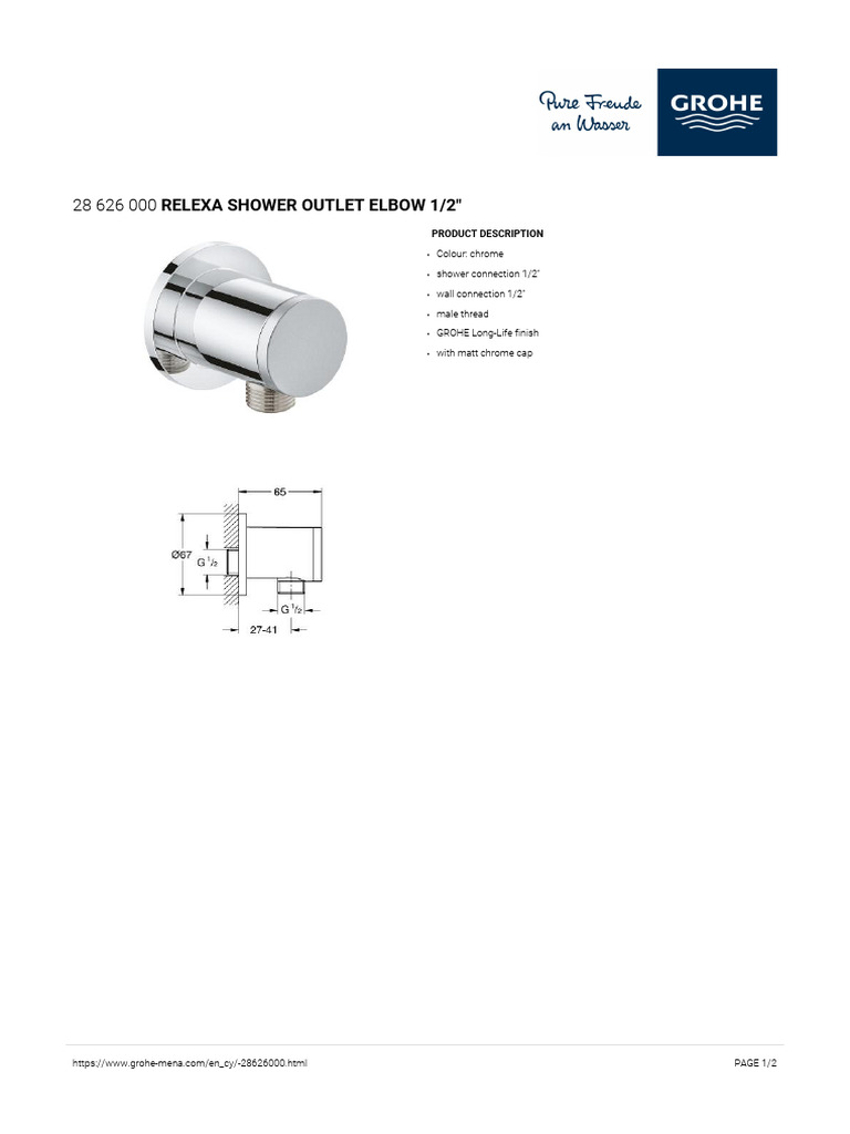 GROHE Specification Sheet 28626000 241003 172146 | PDF | Home & Garden