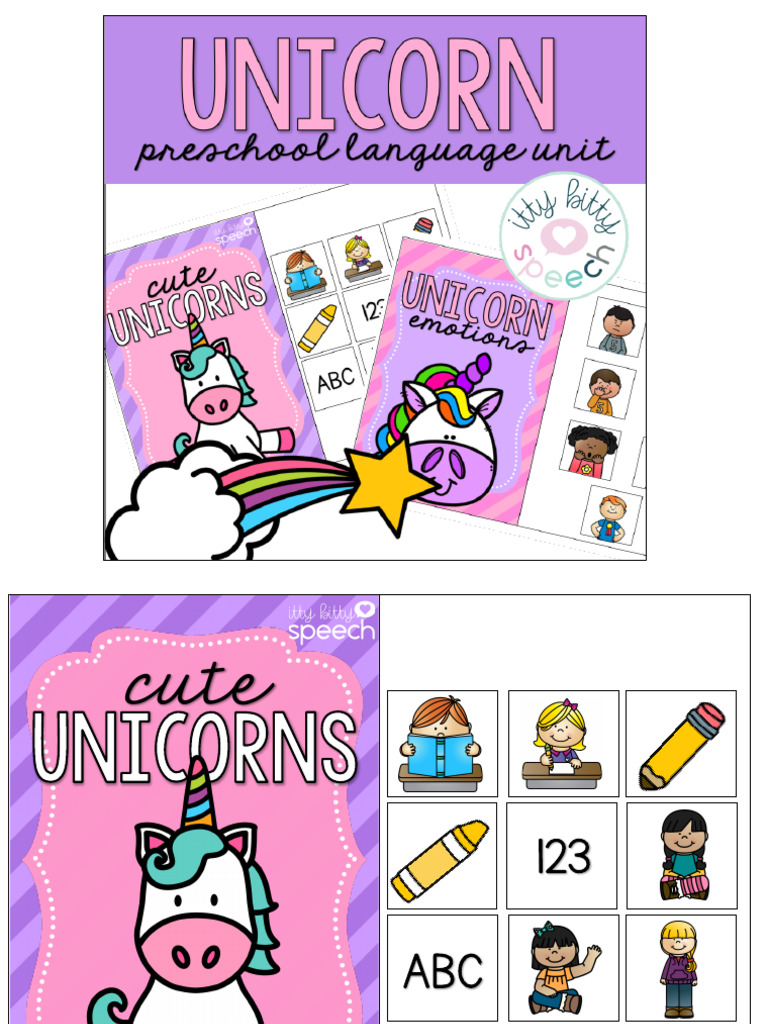 Five Daysof Freebies Unicorns Preschool Language Unit | PDF
