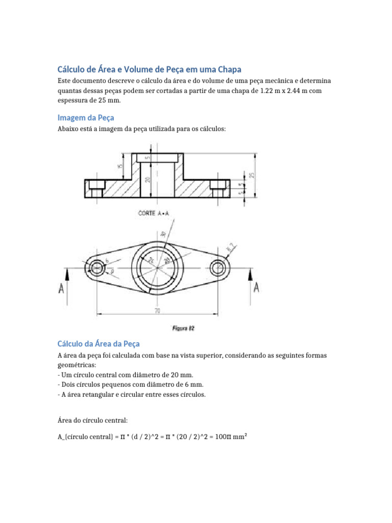Cálculo de Área e Volume em Chapa de Aço | PDF | Cálculo