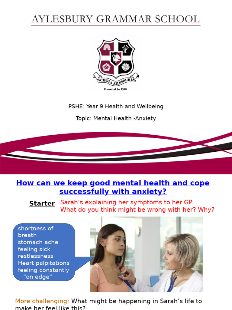 HW (9) Mental Health - Anxiety | PDF | Anxiety | Mental Health