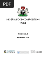 Ethiopian Food Composition Table | PDF | Cereals | Food Industry