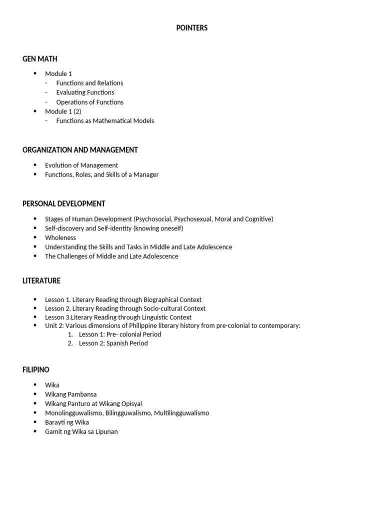 Comprehensive Study Guide Overview | PDF