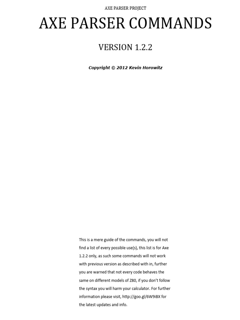 Axe Parser Command1 | PDF | Computer Programming | Computing