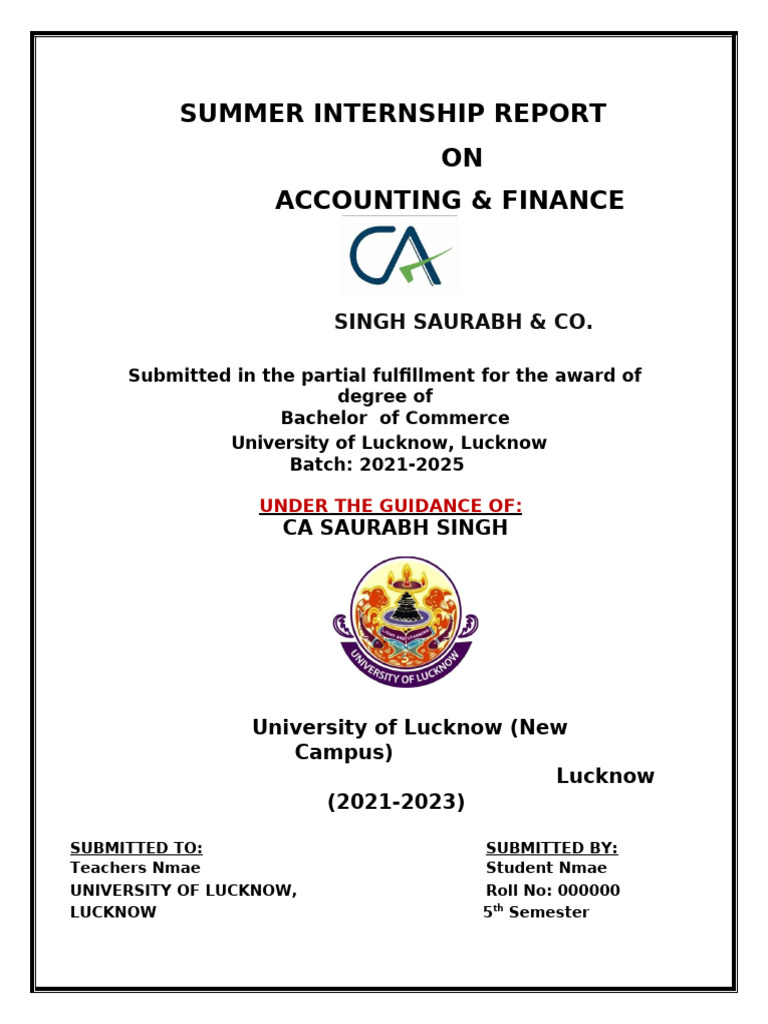 Cover Page of CA Saurabh | PDF