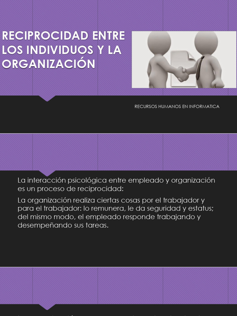 6reciprocidad Individuo y Organizacion | PDF | Crecimiento personal y ...