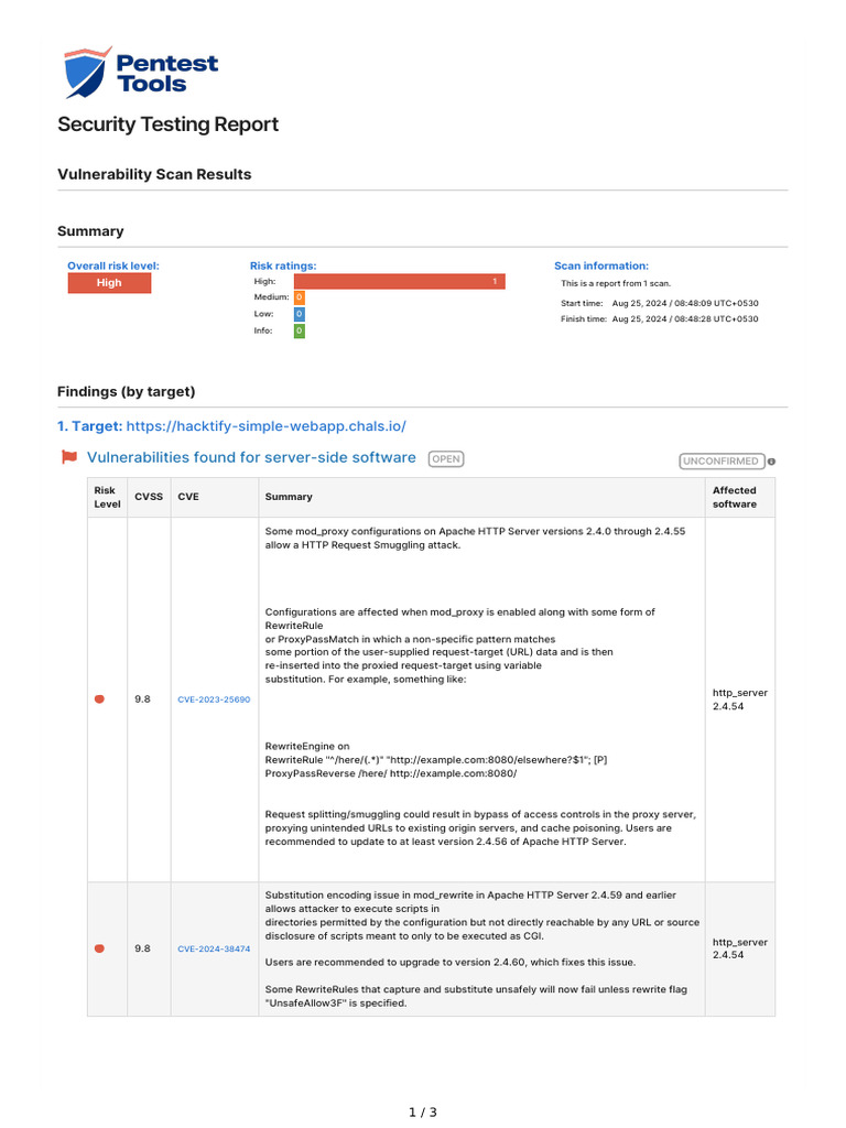 Apache HTTP Server Vulnerabilities Report | PDF | Web Server | Internet & Web