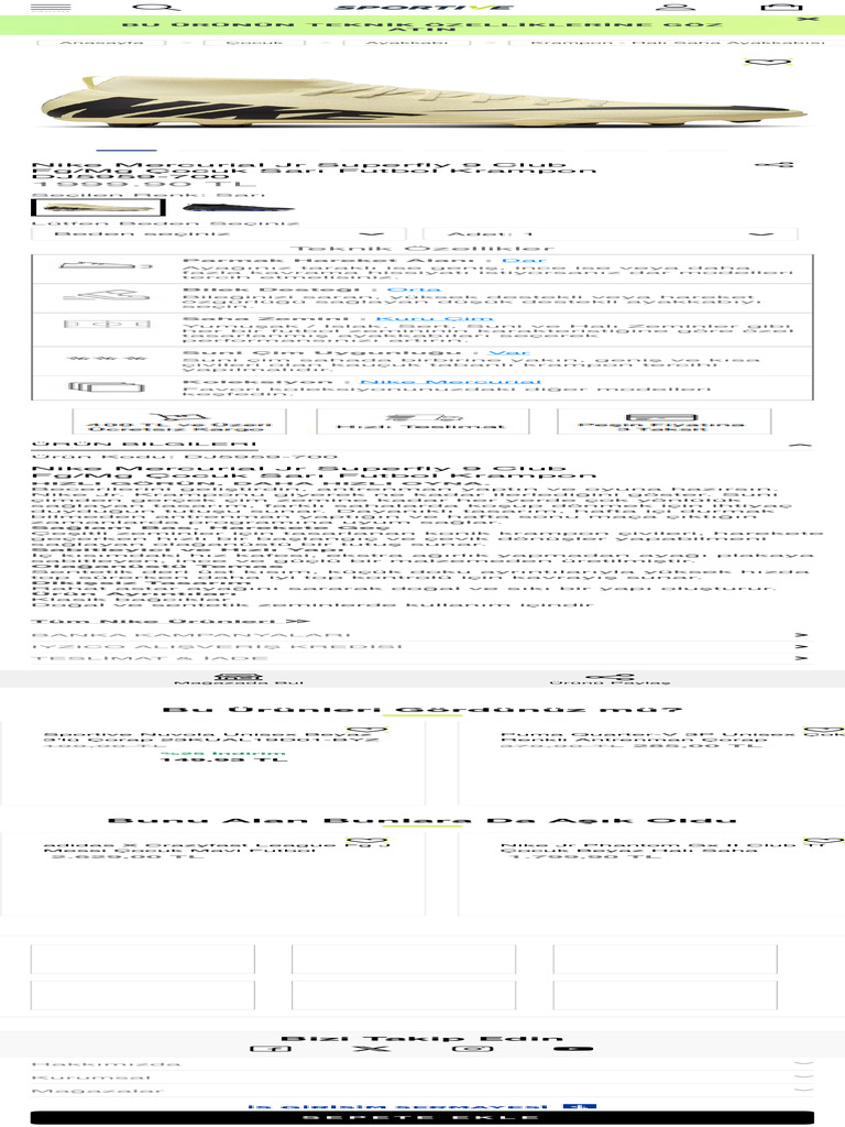 Nike Mercurial JR Superfly 9 Club FGMG Çocuk Sarı Futbol Krampon DJ5959 ...