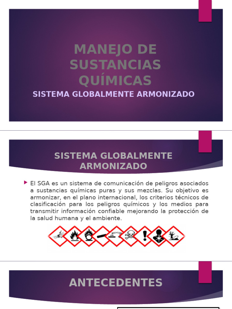 Manejo de Sustancias Químicas Sga | PDF