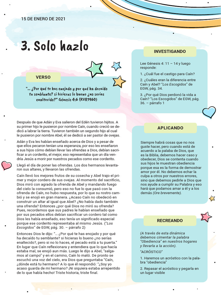 3 - Solo Hazlo | PDF | Adán y Eva | Creencia religiosa y doctrina