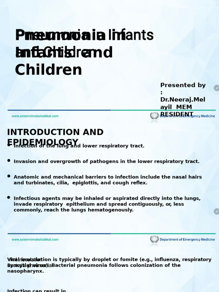 Pediatric Pneumonia: Causes and Management | PDF | Pneumonia ...