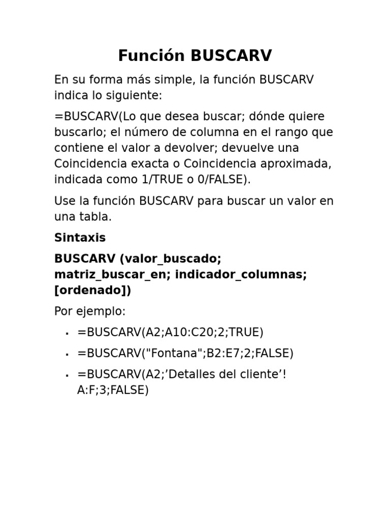 Funcion Buscarv | PDF | Hoja de cálculo | Microsoft Excel